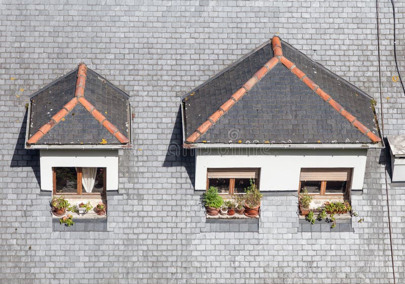 Dormer Windows on the Roof of a Building Stock Image - Image of texture ...