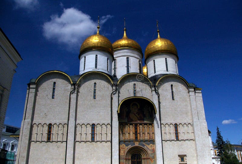 Dormition Cathedral, Moscow, Russia. Stock Image - Image of domes ...