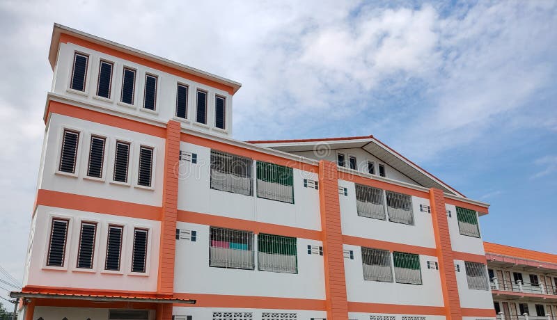 The Dormitory Building, Looks High with Many Floors Stock Image - Image ...