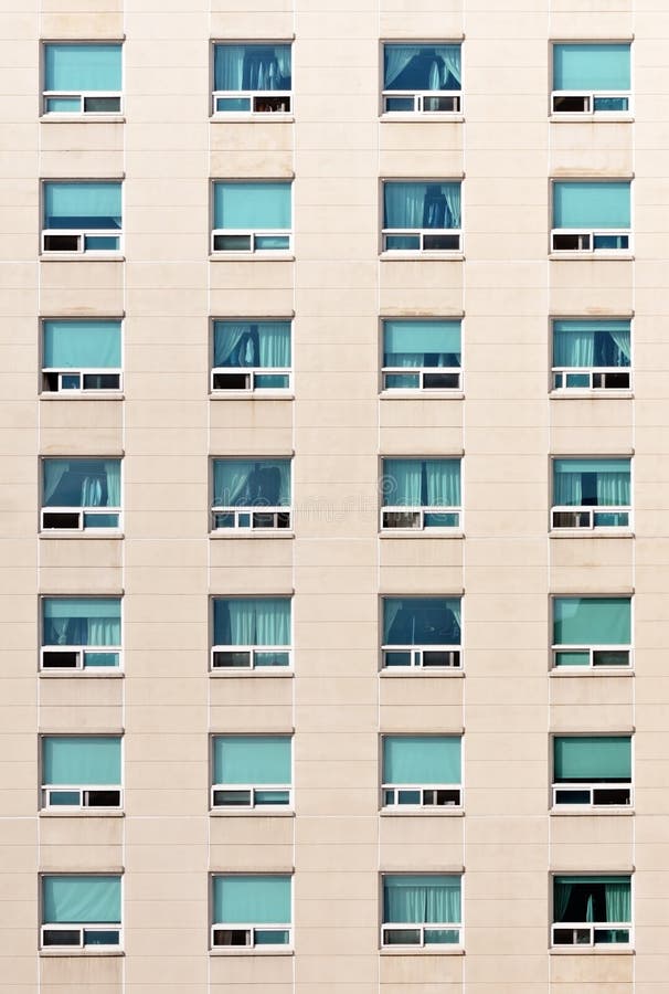 Dormitory Wall with Windows Stock Photo - Image of wall, pattern: 62878974