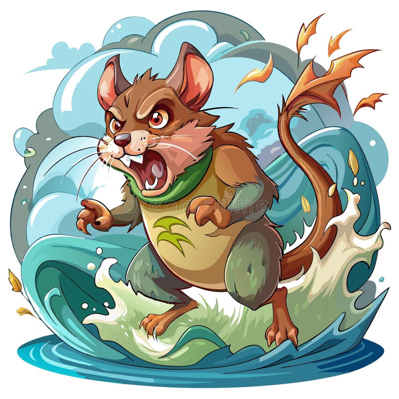 Dormouse Mouse Active Angry Ocean Vector Stock Vector - Illustration of ...