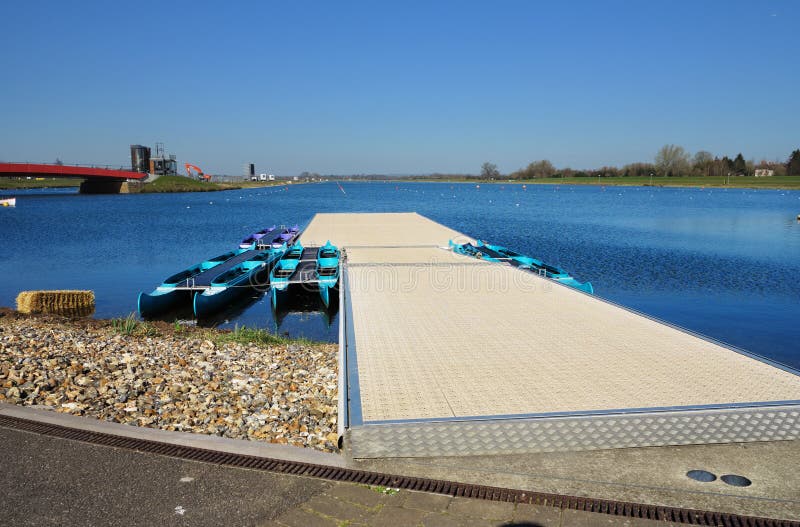 Dorney Olympic Rowing Lake with Blue Summer Sky Stock Image - Image of ...