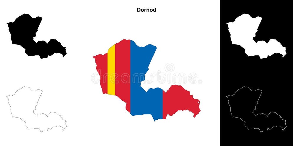 Dornod outline map stock vector. Illustration of detailed - 324191706