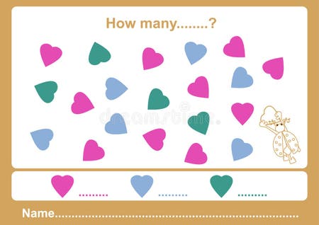 How Many. Counting Educational Games Kids, Activity Sheet. How Many ...