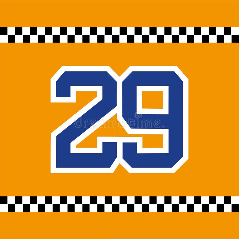 Dorsal number 29 stock vector. Illustration of competitor - 92738401