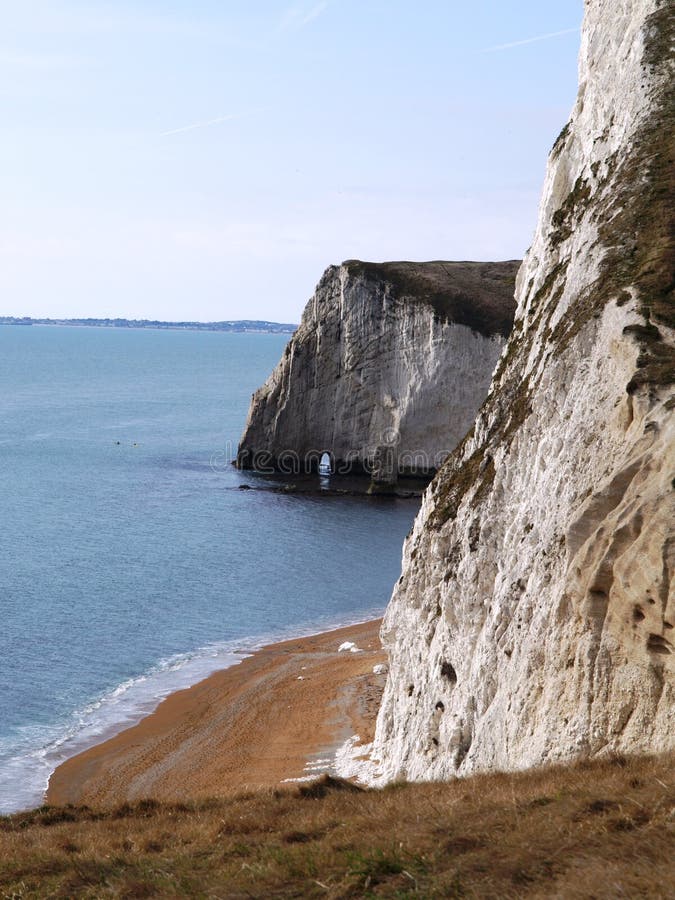 Chalk Cliffs on Dorset Coast Stock Photo - Image of beach, cliffs: 8407530