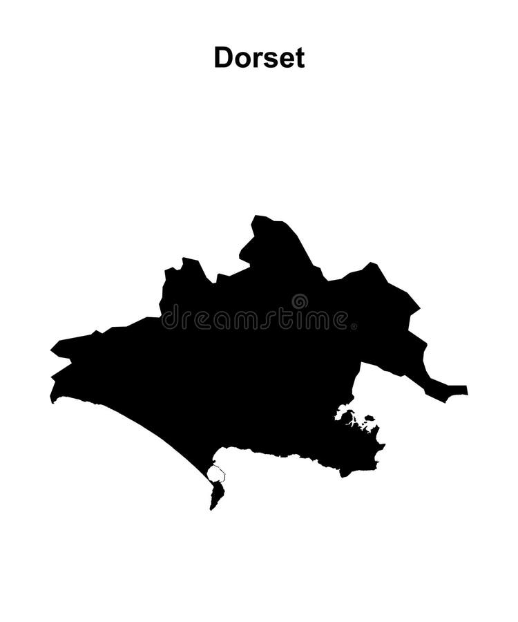Dorset outline map stock vector. Illustration of british - 360361919