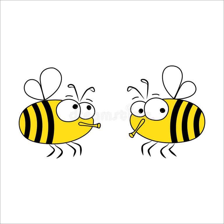 Dos abejas ilustración del vector. Ilustración de cejas - 49320392