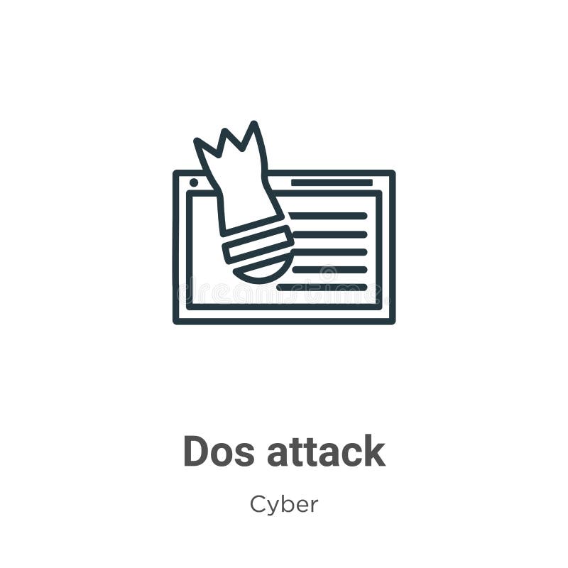 Dos Attack Outline Vector Icon. Thin Line Black Dos Attack Icon, Flat ...