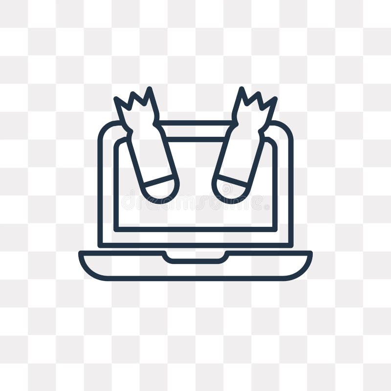 Dos Attack Vector Icon Isolated on Transparent Background, Linear Dos ...