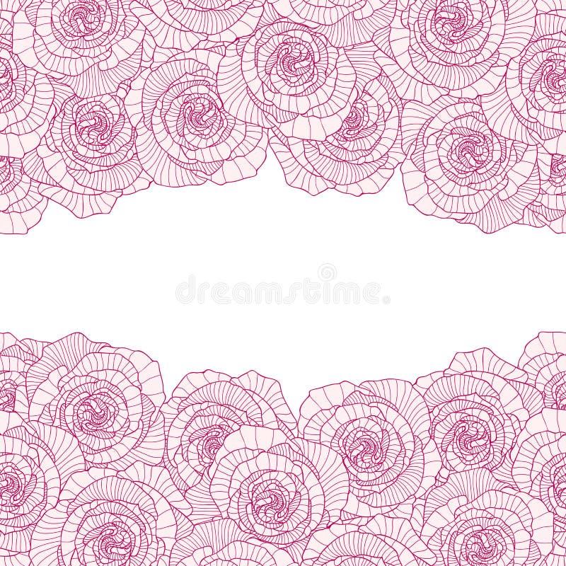 Dos Bordes De Flores Rosadas Lineales Ilustración del Vector ...
