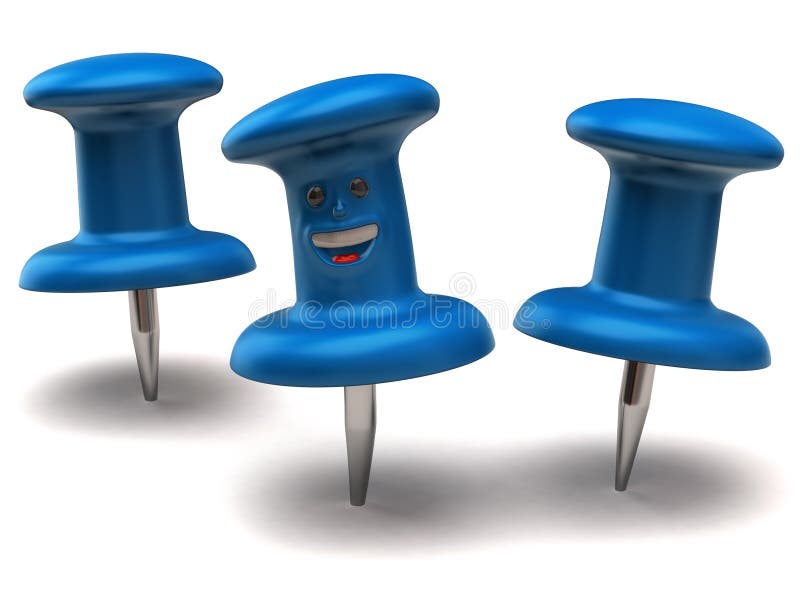 Chincheta azul stock de ilustración. Ilustración de pasador - 15995363