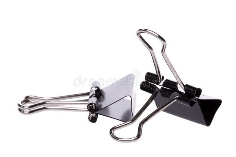 Dos Clips Negros De La Carpeta Foto de archivo - Imagen de oficina ...