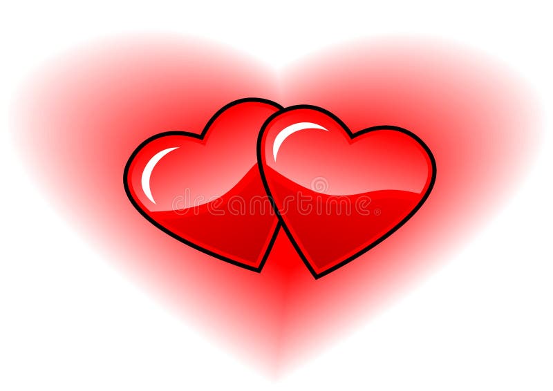 Dos corazones ilustración del vector. Ilustración de dulce - 3959700