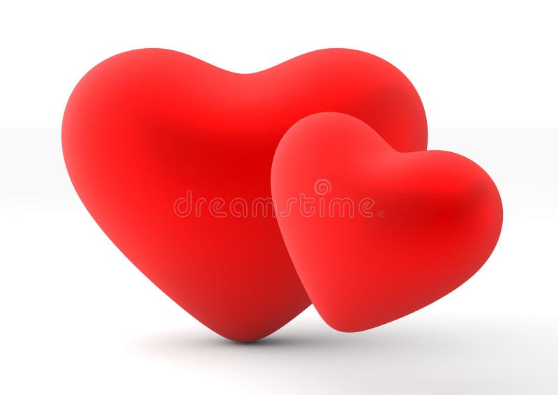Dos corazones rojos stock de ilustración. Ilustración de valentina ...