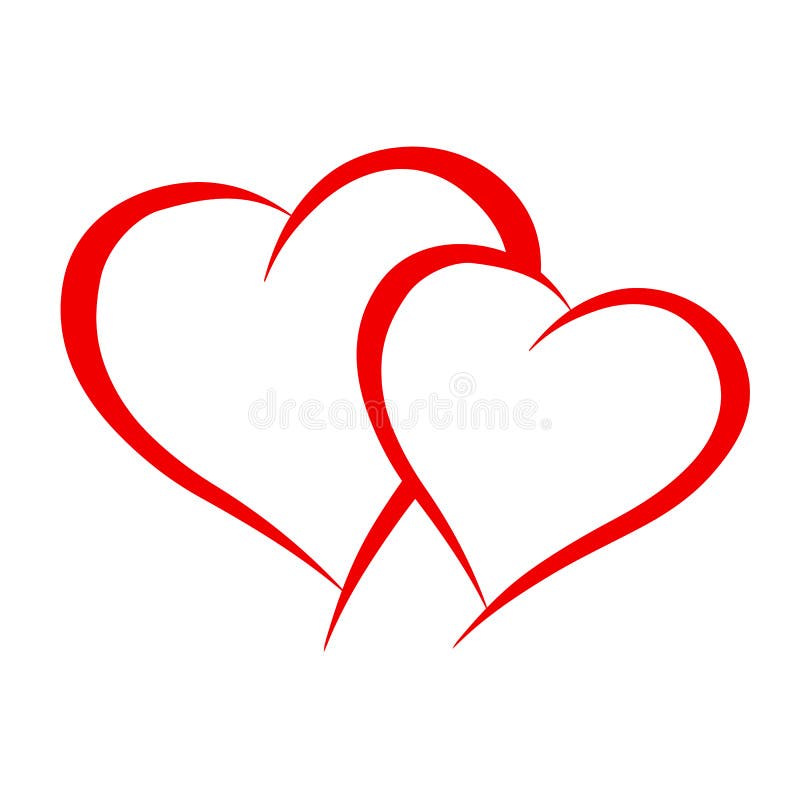 Dos Corazones Del Amante - Vector Ilustración del Vector - Ilustración ...