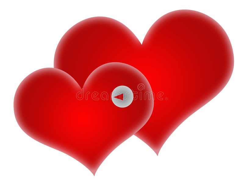 Dos corazones rojos stock de ilustración. Ilustración de fondo - 12605554