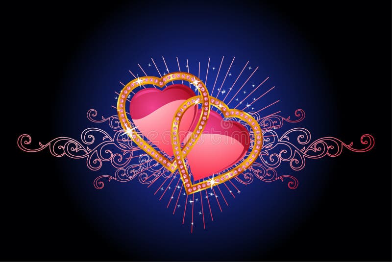 Dos Corazones/vector Del Amor Ilustración del Vector - Ilustración de ...