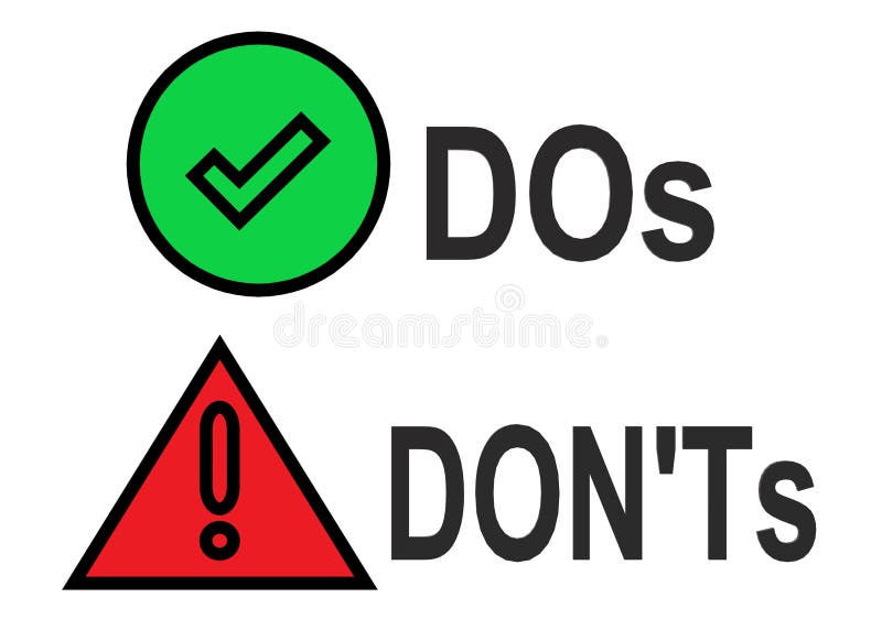 Dos Don Ts Stock Illustrations – 279 Dos Don Ts Stock Illustrations ...