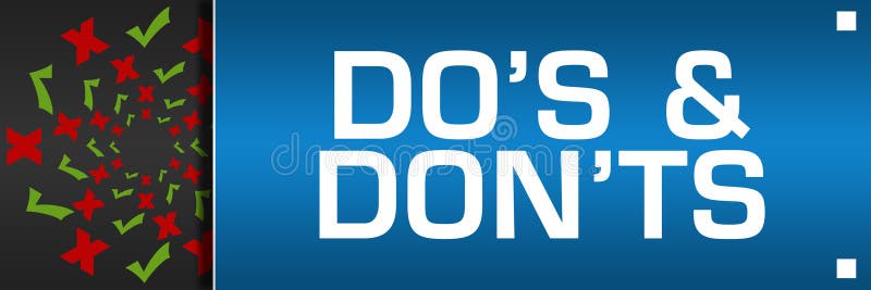 Dos and Donts Circular Blue Left Horizontal Stock Illustration ...
