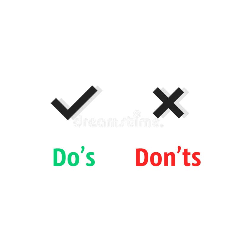 Simple Dos and Donts Like Checklist Stock Vector - Illustration of ...
