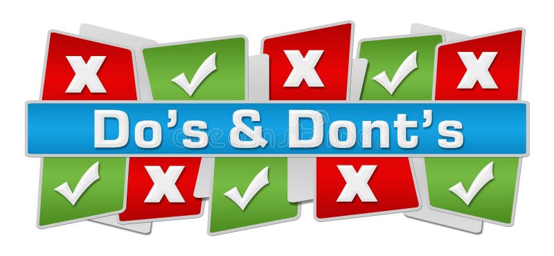 Dos and donts stock vector. Illustration of wrong, prohibition - 34495412 Dos and donts stock vector. Illustration of wrong, prohibition - 34495412