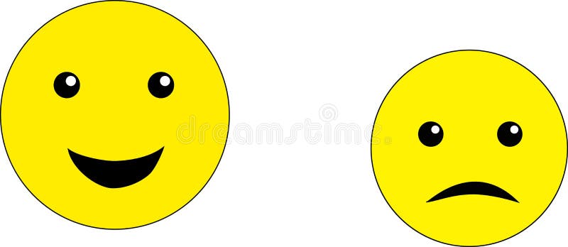 Dos Emoticonos Amarillos Alegres Y Tristes Ilustración del Vector ... Dos Emoticonos Amarillos Alegres Y Tristes Ilustración del Vector ...