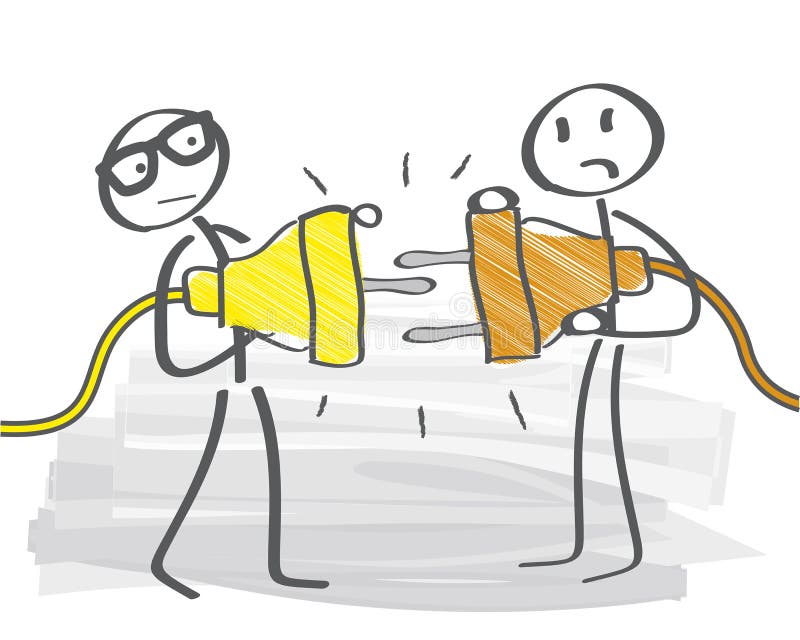 Dos Enchufes Incapaces De Ser Junto - Incompatible Unido Ilustración ...