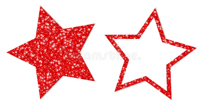 Dos Estrellas Rojas Llenadas Y Un Marco Imagen de archivo - Imagen de ...