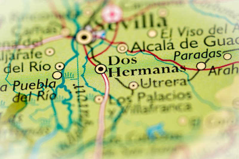 Dos Hermanas, Spain Highlighted on a World Map Stock Image - Image of ...