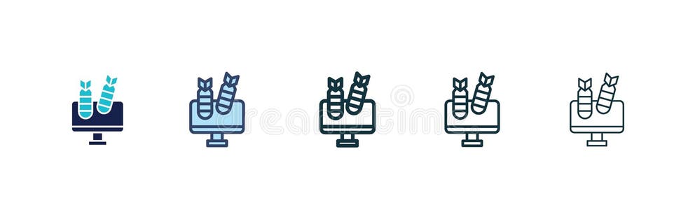 DOS Icon Vector Set on White Background Stock Vector - Illustration of ...