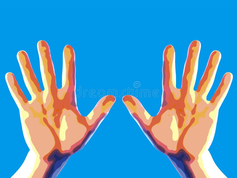 Dos manos stock de ilustración. Ilustración de acortar - 772723