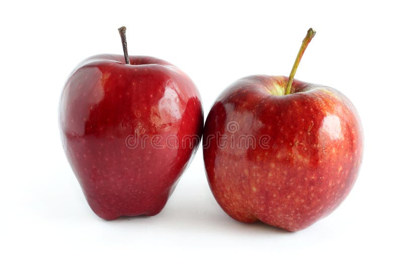 Dos Manzanas Rojas Brillantes Foto de archivo - Imagen de salir, coma ...