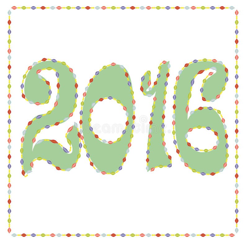 Dos mil dieciséis ilustración del vector. Ilustración de nuevo - 61046646