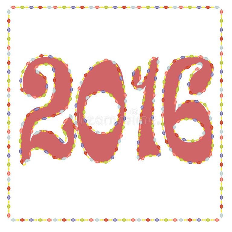 Dos mil dieciséis ilustración del vector. Ilustración de anaranjado ...