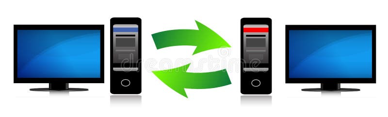 Dos Ordenadores Conectados. Ilustración del Vector - Ilustración de ...