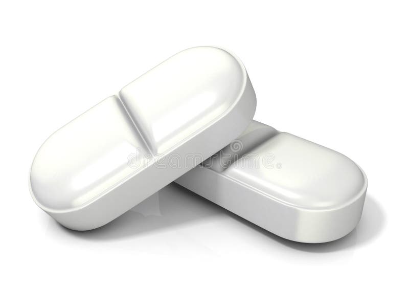 Dos Píldoras Blancas De La Medicina - Tabletas Stock de ilustración ...