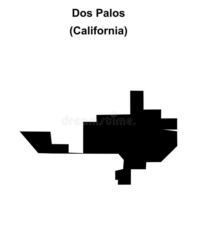 Dos Palos outline map stock vector. Illustration of detailed - 386058634