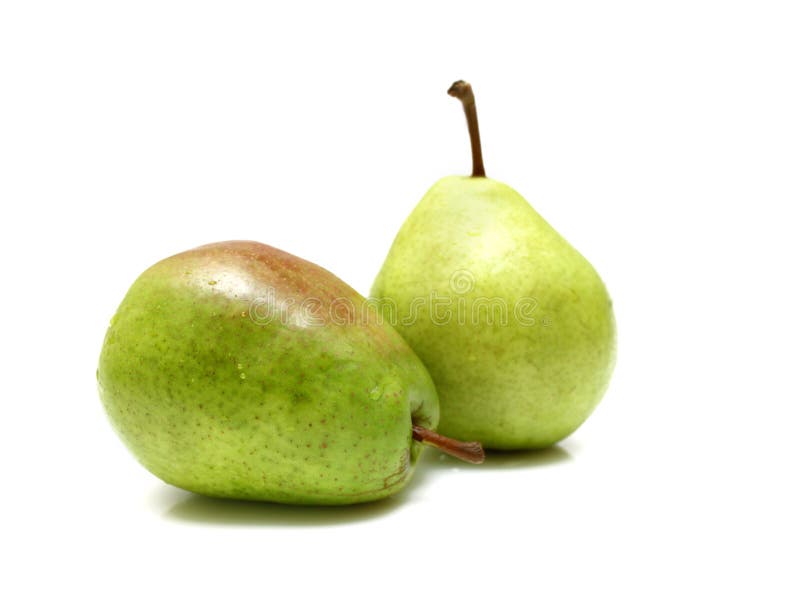 Dos peras imagen de archivo. Imagen de aislado, verde - 11966563