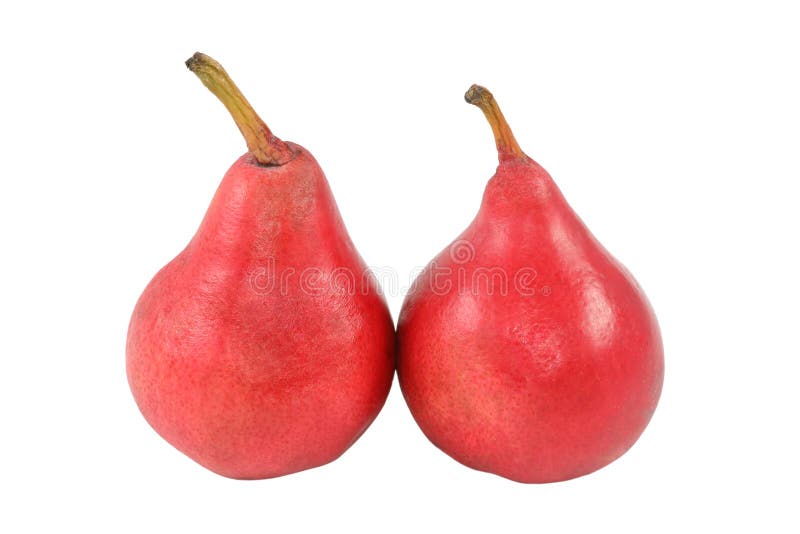Dos peras rojas foto de archivo. Imagen de blanco, peras - 47844386