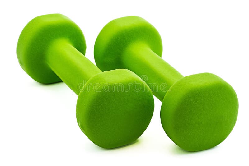 Dos Pesas De Gimnasia Verdes Foto de archivo - Imagen de sano, ocio ...