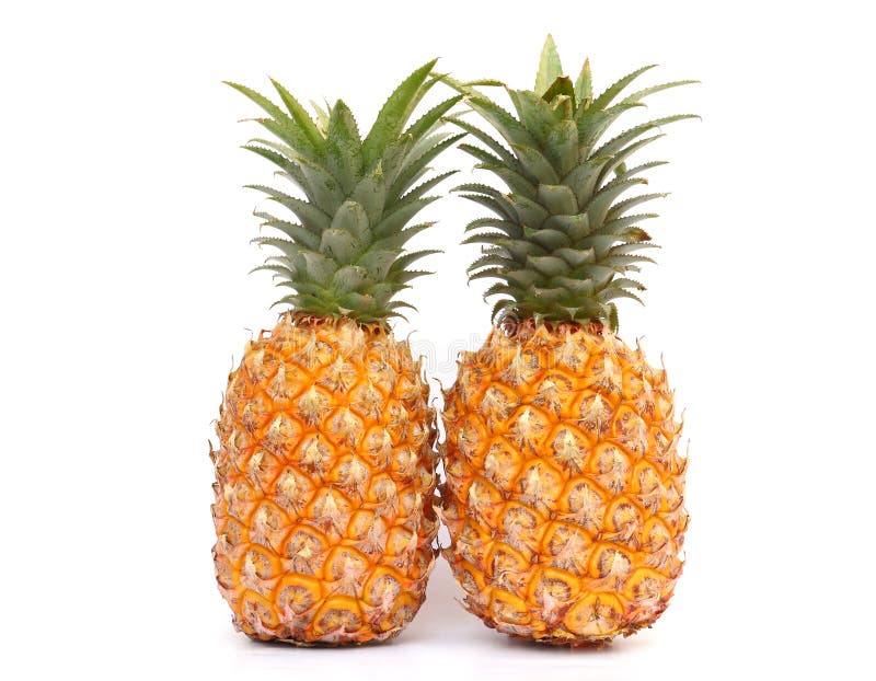 Dos Piñas Maduras En Blanco Imagen de archivo - Imagen de blanco, fruta: 28342531