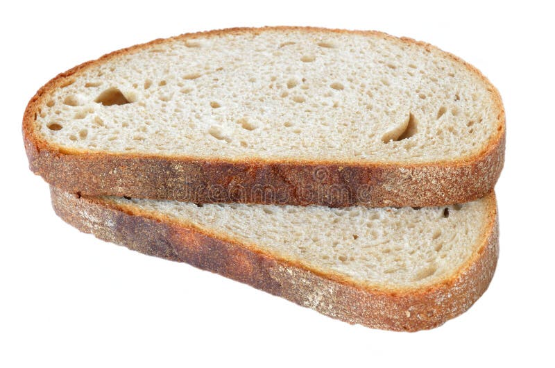 Dos rebanadas de pan foto de archivo. Imagen de aislado - 14156544