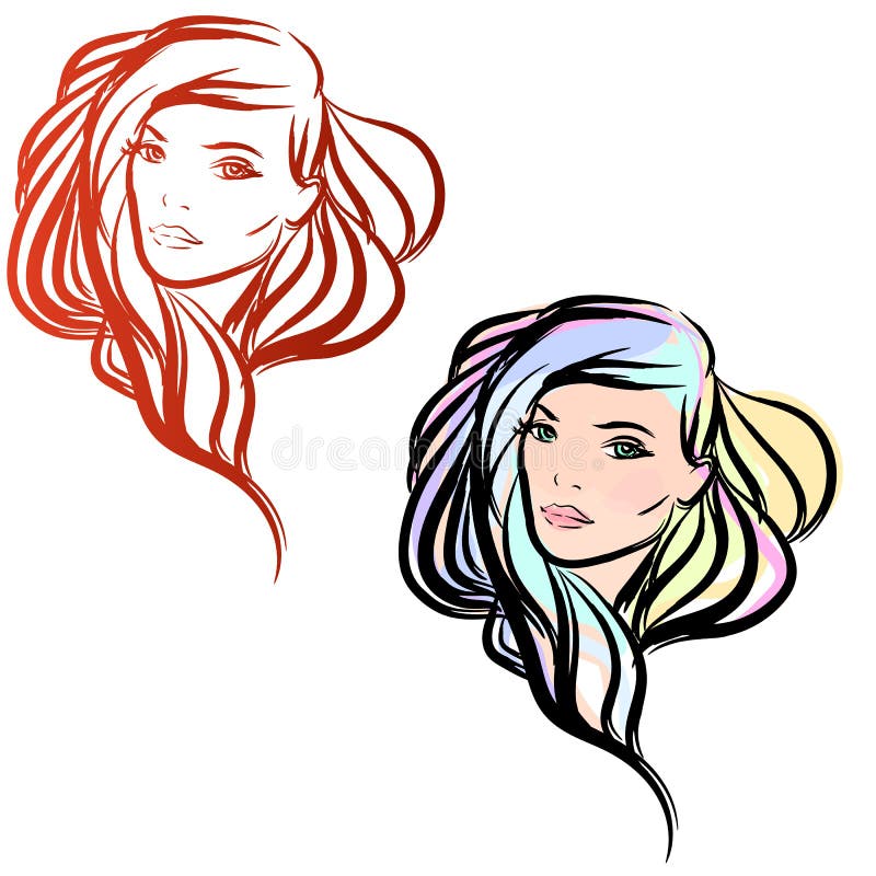 Dos retratos del vector ilustración del vector. Ilustración de insignia ...