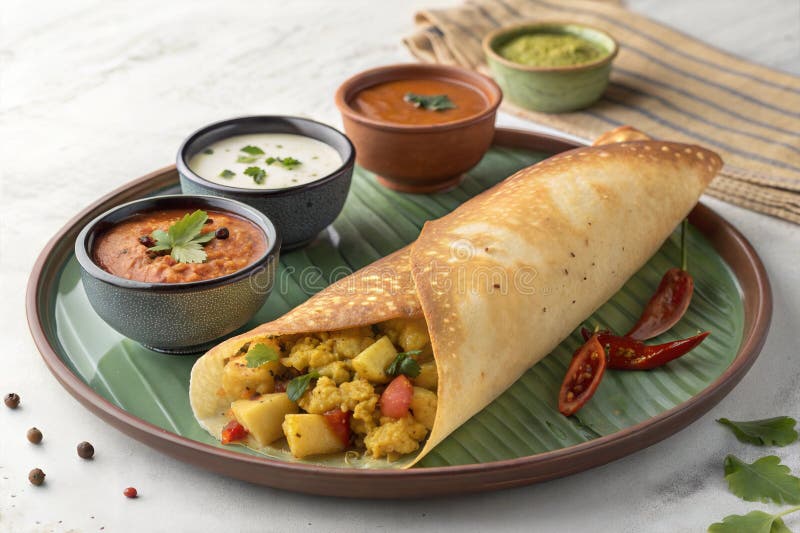 A Dosa, Also Called Dosai, Dosey, or Dosha, is a Thin Pancake in South ...