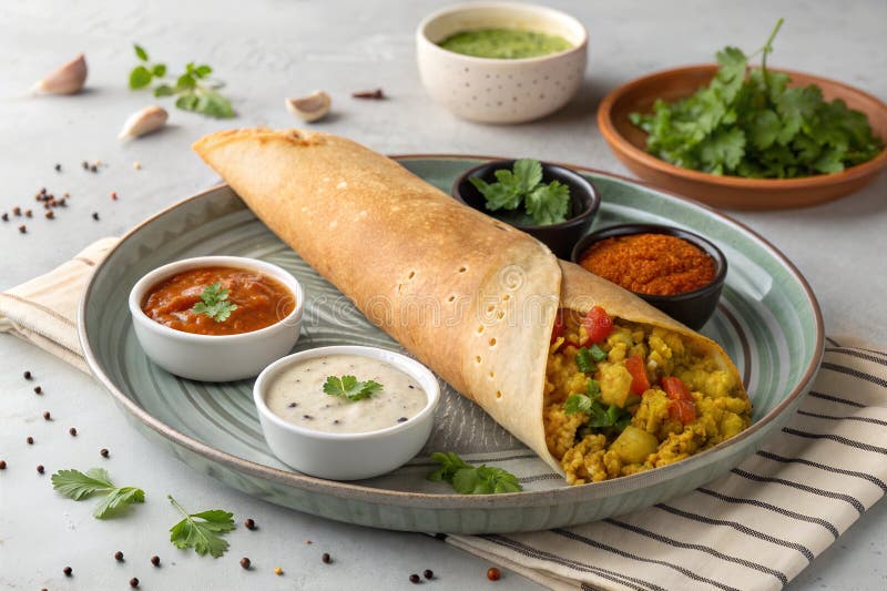 A Dosa, Also Called Dosai, Dosey, or Dosha, is a Thin Pancake in South ...