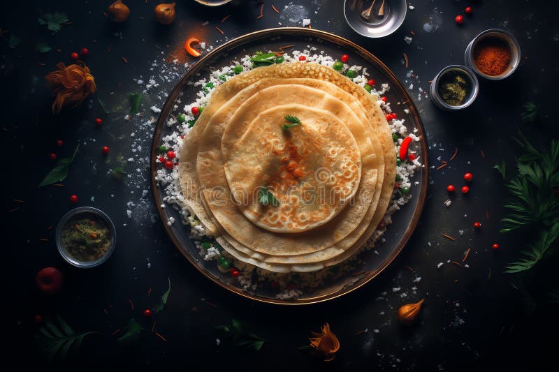 Dosa India Symbol with Copy Space Stock Illustration - Illustration of ...