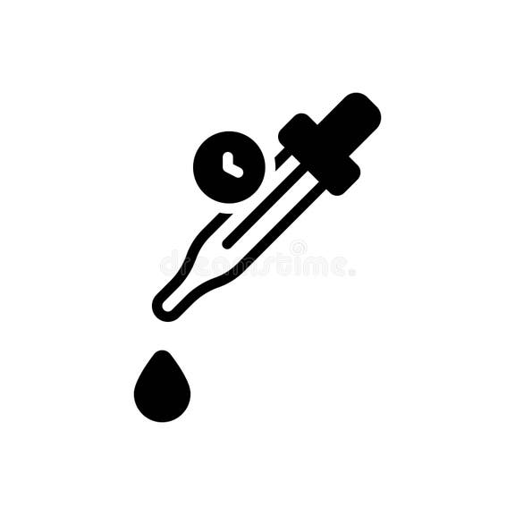Black Solid Icon for Dosage, Dropper and Medicine Stock Illustration - Illustration of ...