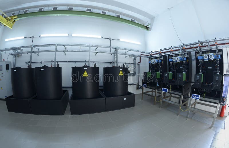 At the Dosing Systems Hall: Sodium Hypochlorite Storage Tanks and ...