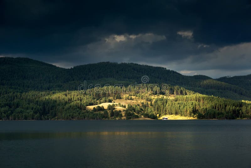 Dospat dam stock image. Image of view, bulgaria, lake - 62854427